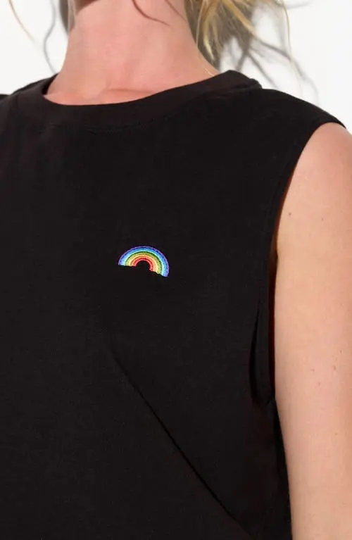 Spiritual Gangster Embroidered Rainbow Muscle Tank