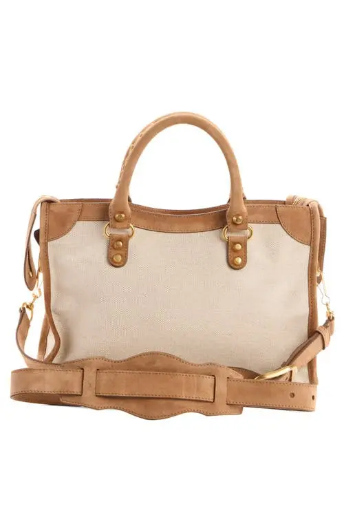 Balenciaga Small Le City Canvas & Leather Bag