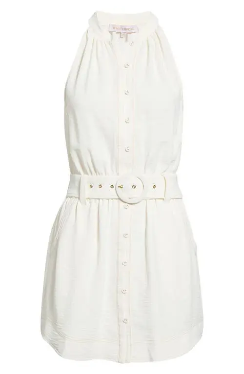 Ramy Brook Sleeveless Belted Minidress With Contrast Stitching - Ivory