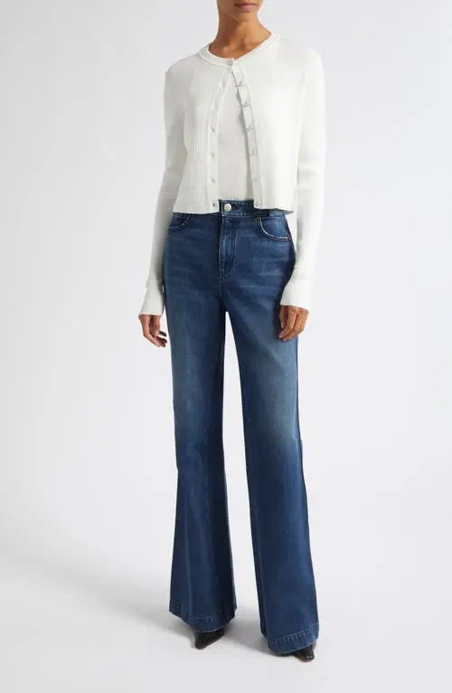 TOCCIN Zoe Crop Fitted Cardigan - Optic