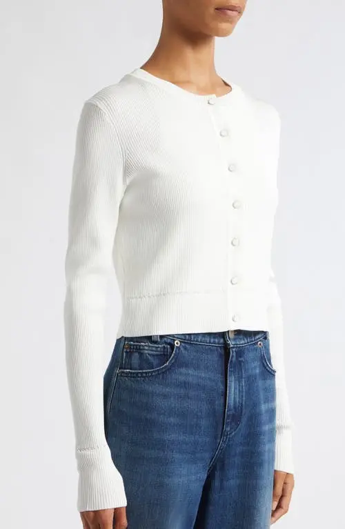 TOCCIN Zoe Crop Fitted Cardigan - Optic