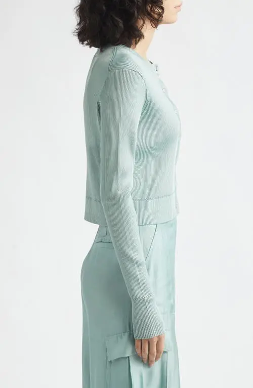 TOCCIN Zoe Crop Fitted Cardigan - Seabreeze
