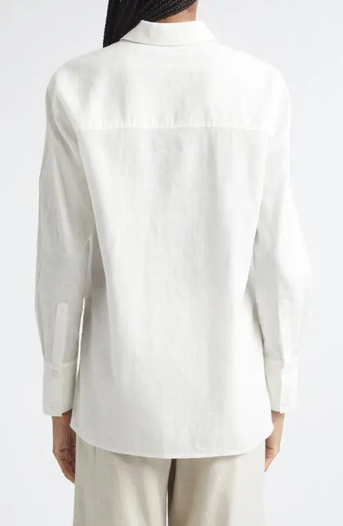 TOCCIN Riley Linen Blend Boyfriend Shirt