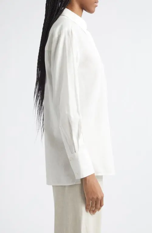 TOCCIN Riley Linen Blend Boyfriend Shirt