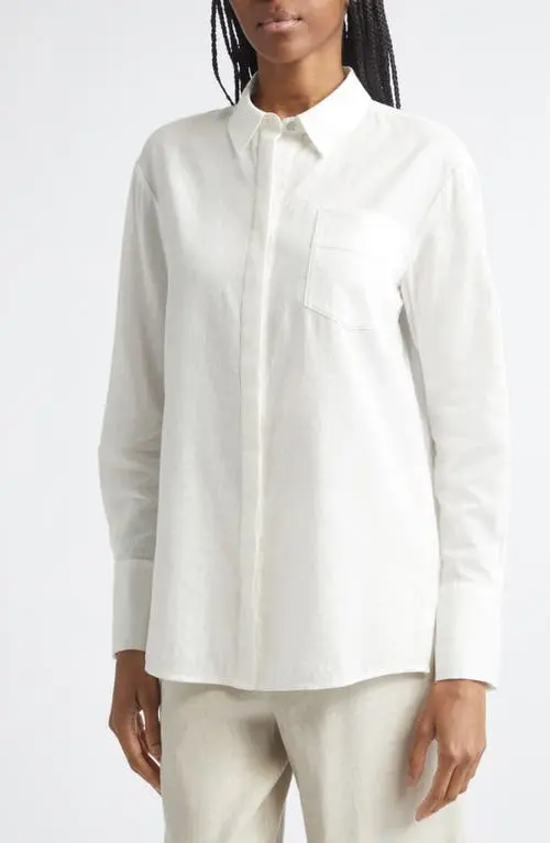 TOCCIN Riley Linen Blend Boyfriend Shirt