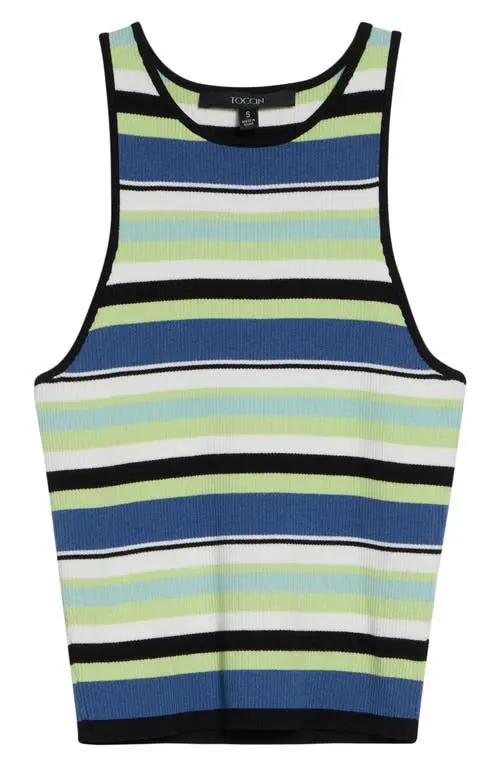 TOCCIN Avery Racerback Tank - Ocean/keylime Multi
