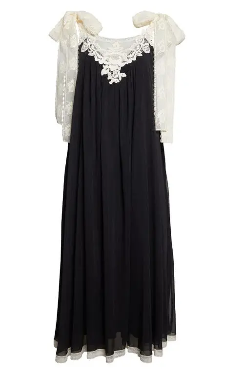 Zimmermann Roselight Lace Trim Cotton And Silk Blend Slipdress