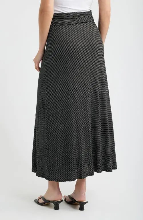 Loveappella Stripe Knit Maxi Skirt