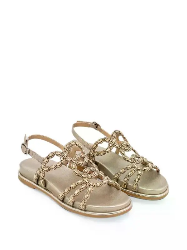 ALMA EN PENA Crystal-embellished Metallic Sandals - Gold
