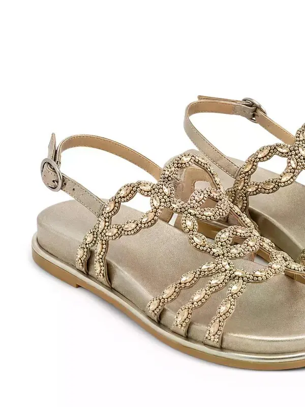 ALMA EN PENA Crystal-embellished Metallic Sandals