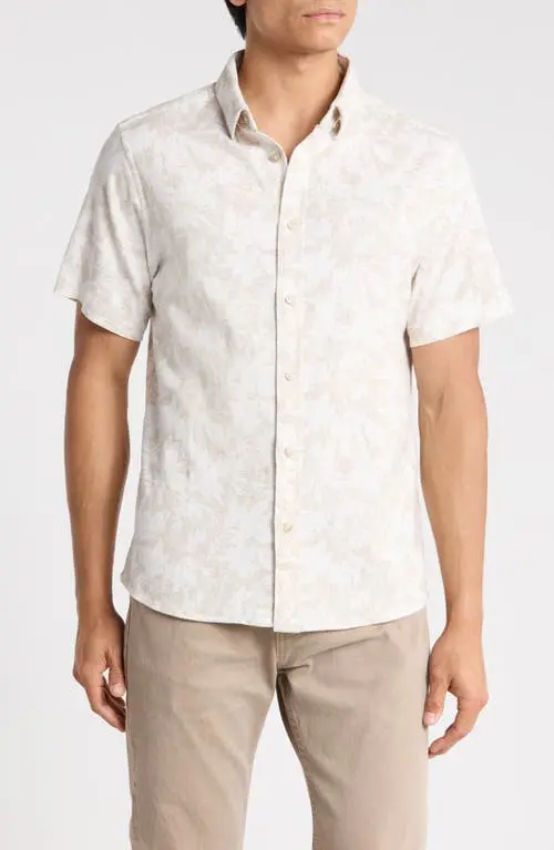 7 Diamonds Silas Short Sleeve Stretch Button-up Shirt - Sand