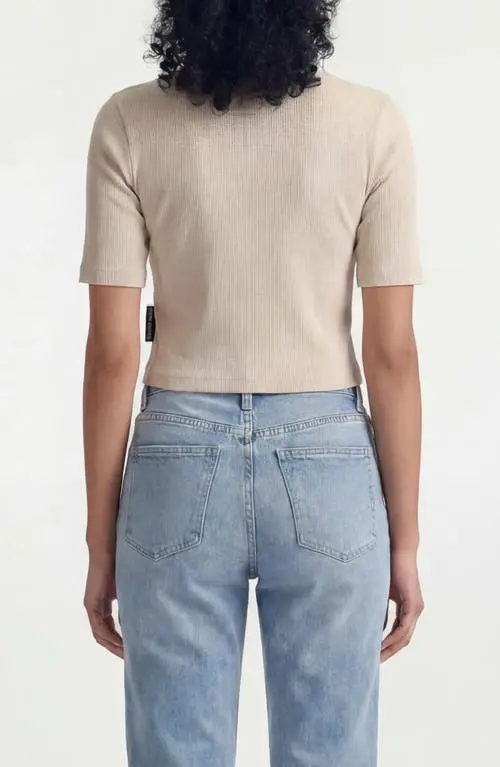 Brooklyn Industries Ribbed Henley Top With Elbow Sleeves