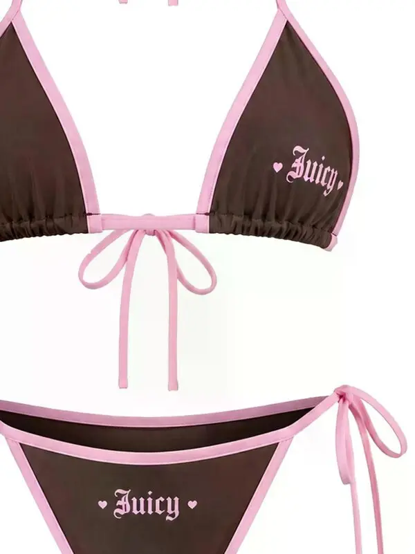 Juicy Couture Logo Print Triangle Bikini