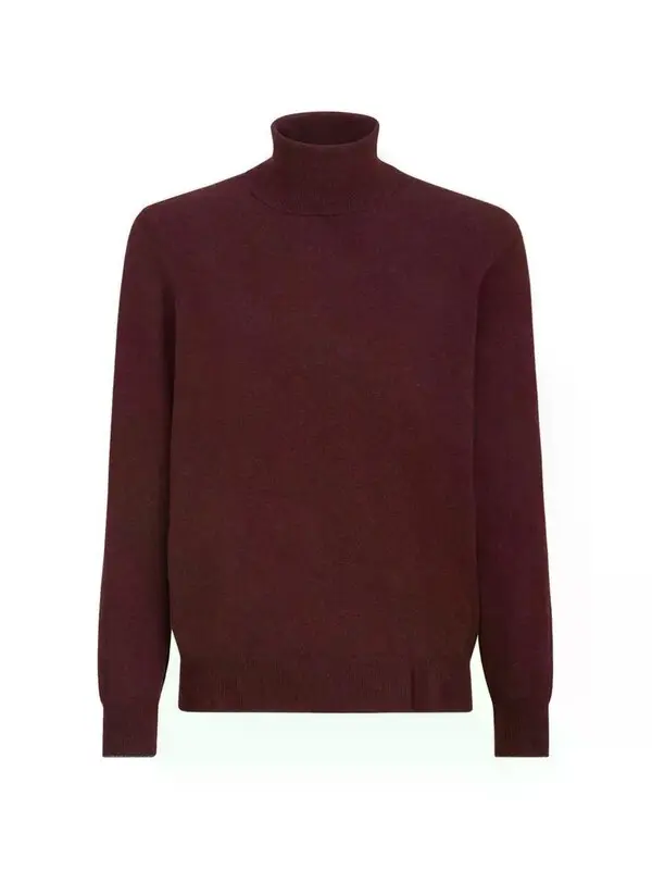 Brunello Cucinelli Mouliné Cashmere Turtleneck Sweater - Red
