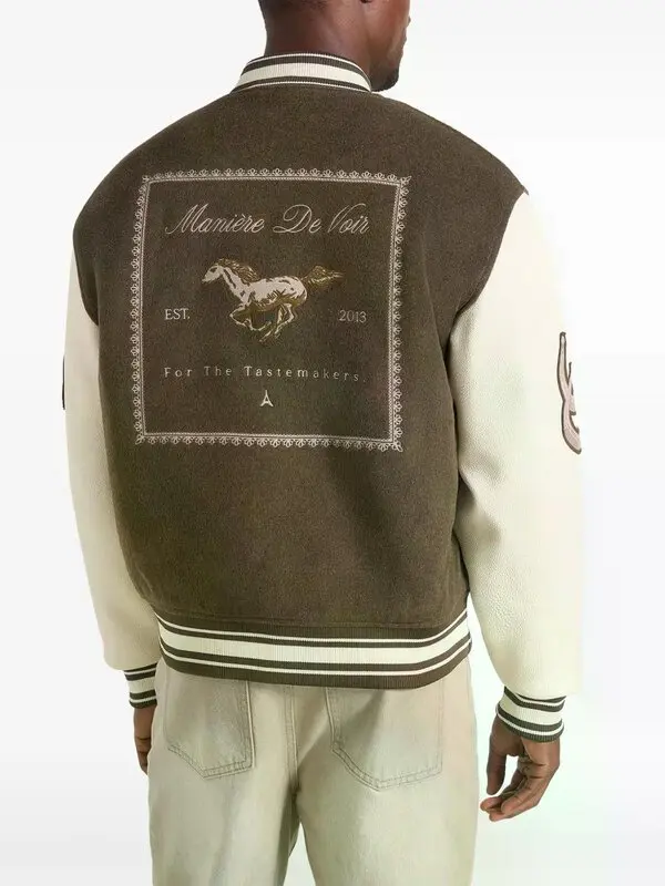 Manière De Voir Equestrian Wool-blend Varsity Jacket