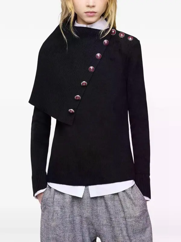 Rabanne Asymmetrical Sailor-collar Sweater