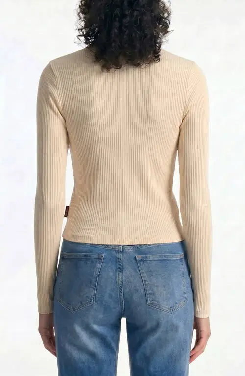 Brooklyn Industries Button Front Long Sleeve Rib Top