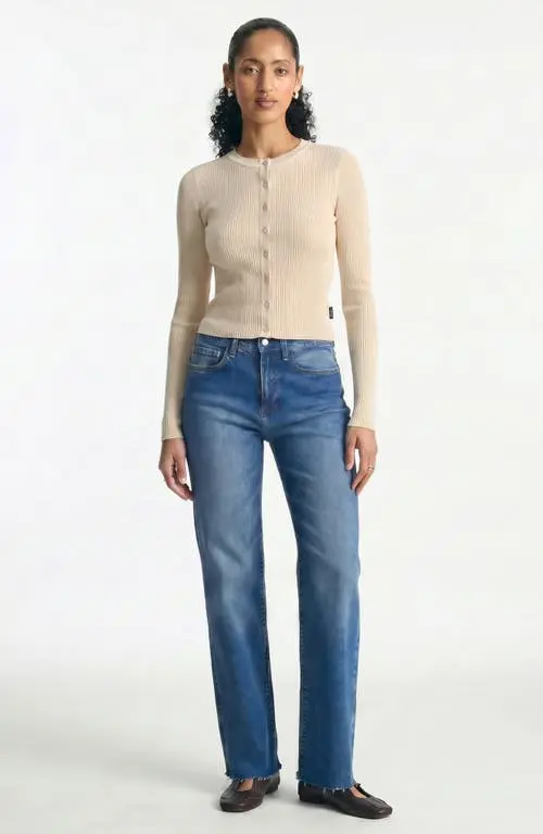 Brooklyn Industries Button Front Long Sleeve Rib Top
