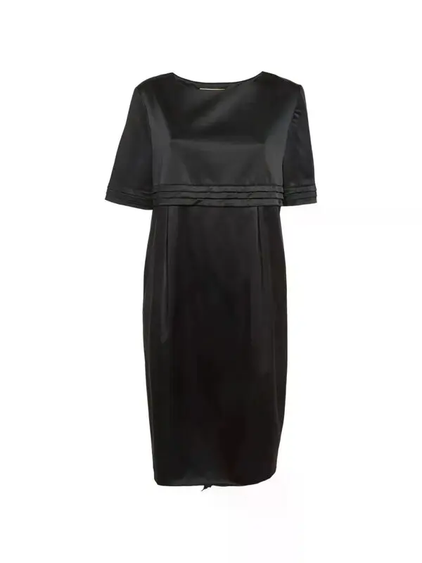 Burberry Pleated Satin Dress - Black