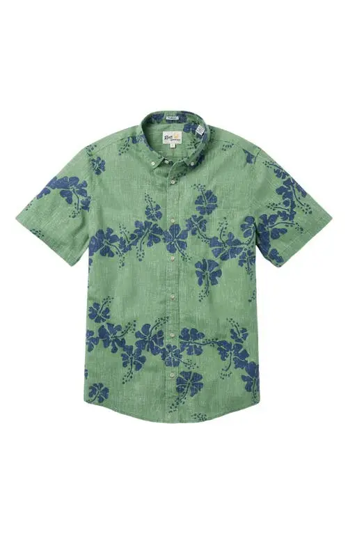 Reyn Spooner 50th State Tailored Fit Short Sleeve Button Down Shirt - Jade