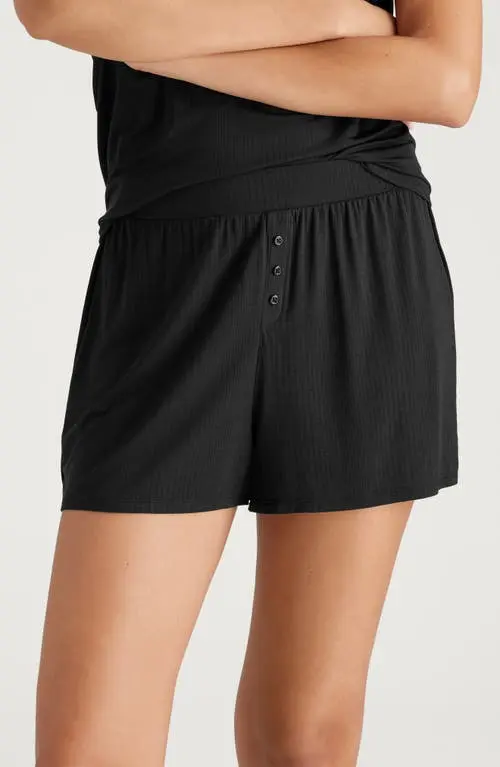 Tommy John Luxe Rib Pajama Shorts - Black