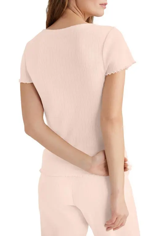 Tommy John Pointelle Rib Lounge T-shirt - Pink