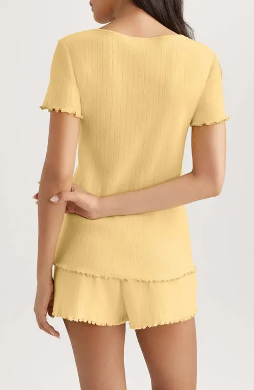 Tommy John Pointelle Rib Lounge T-shirt - Yellow