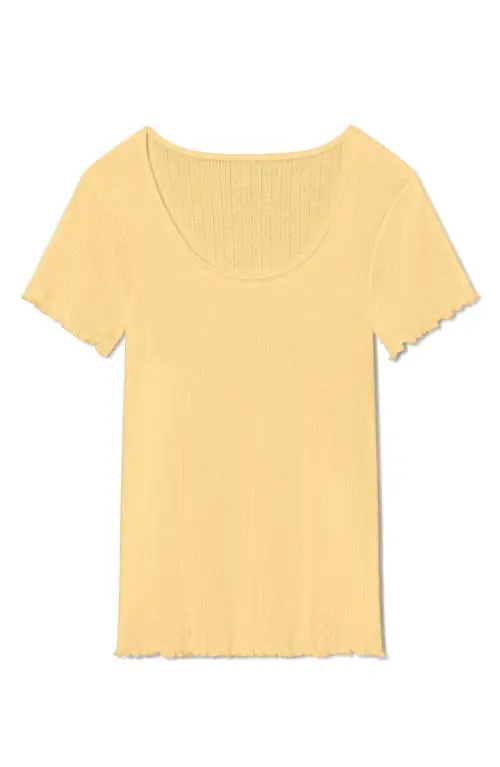 Tommy John Pointelle Rib Lounge T-shirt - Yellow