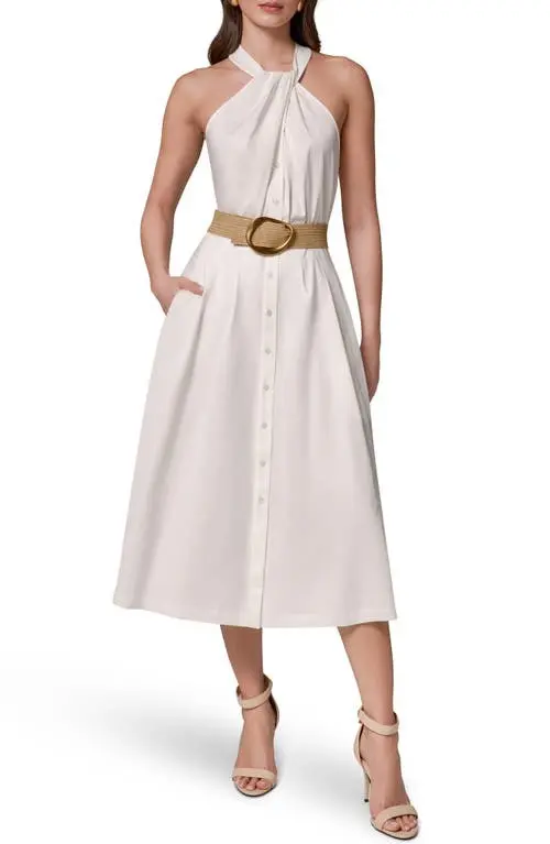 Donna Karan New York Sleeveless Belted Midi Dress