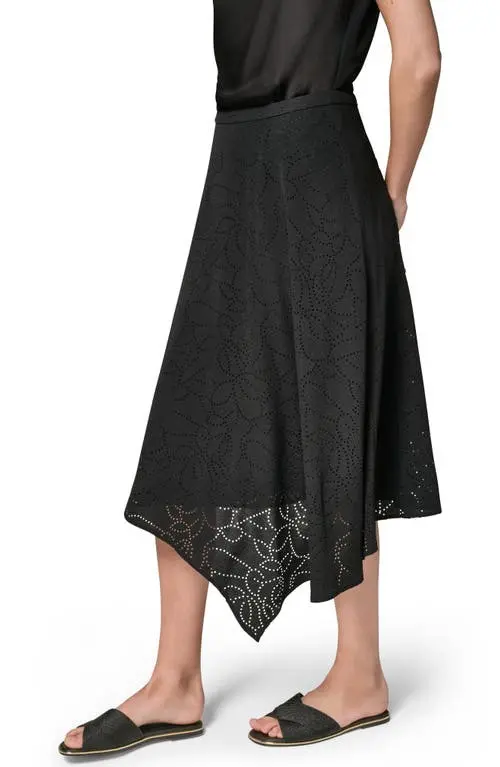 Donna Karan New York Lasercut Handkerchief Hem Skirt - Black