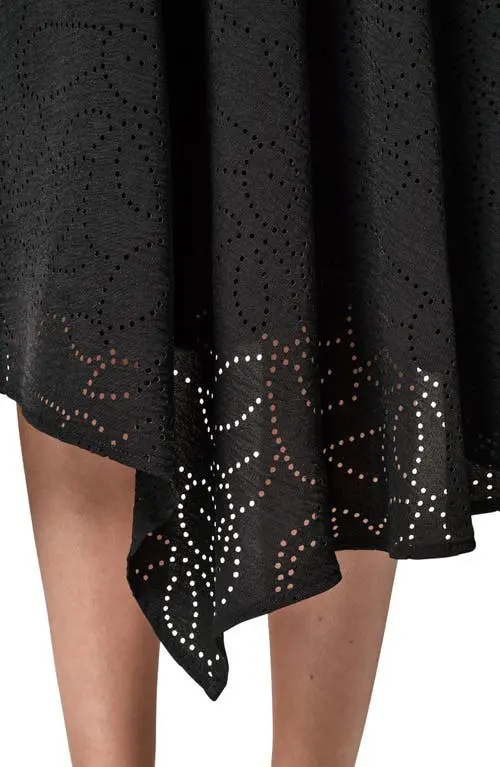 Donna Karan New York Lasercut Handkerchief Hem Skirt - Black