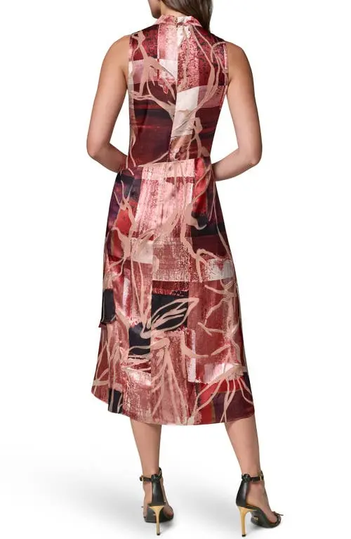 Donna Karan New York Sleeveless Cowl Neck Burnout Dress