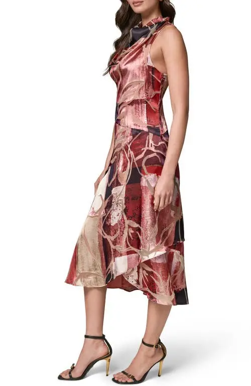 Donna Karan New York Sleeveless Cowl Neck Burnout Dress