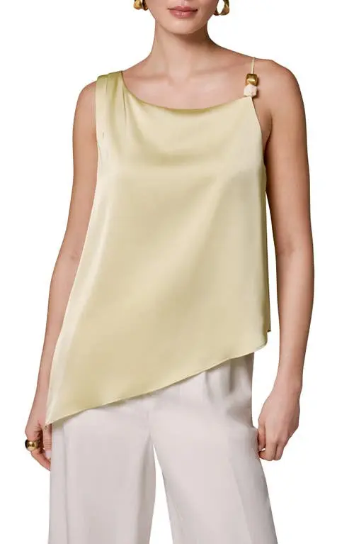 Donna Karan New York Beaded Asymmetric Sleeveless Satin Top - Citrus