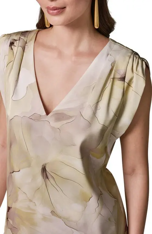 Donna Karan New York Print Cap Sleeve Top - Citrus Multi