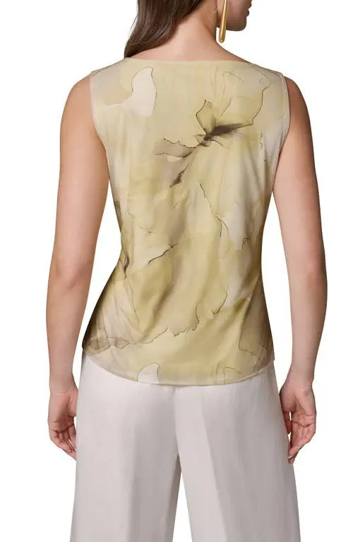 Donna Karan New York Print Cowl Neck Sleeveless Top