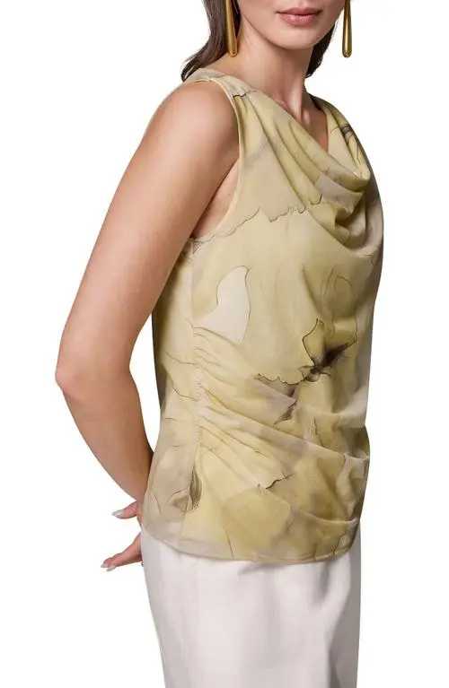 Donna Karan New York Print Cowl Neck Sleeveless Top