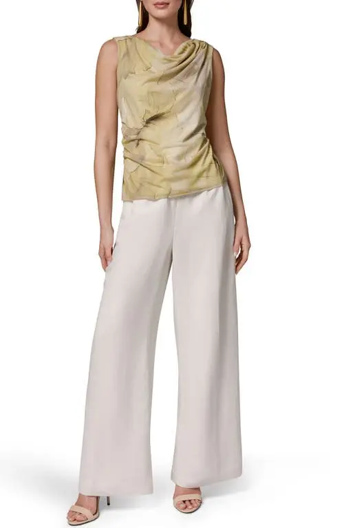 Donna Karan New York Print Cowl Neck Sleeveless Top