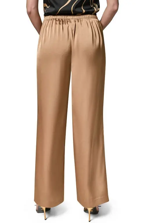 Donna Karan New York Wide Leg Satin Pants - Fawn