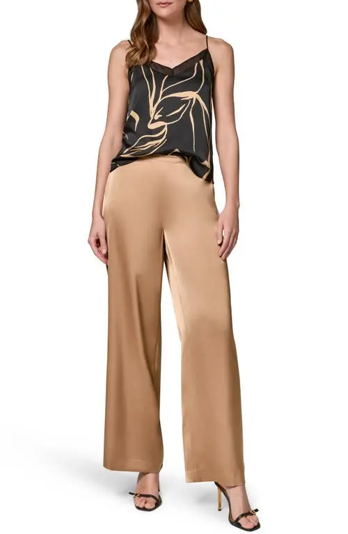 Donna Karan New York Wide Leg Satin Pants - Fawn