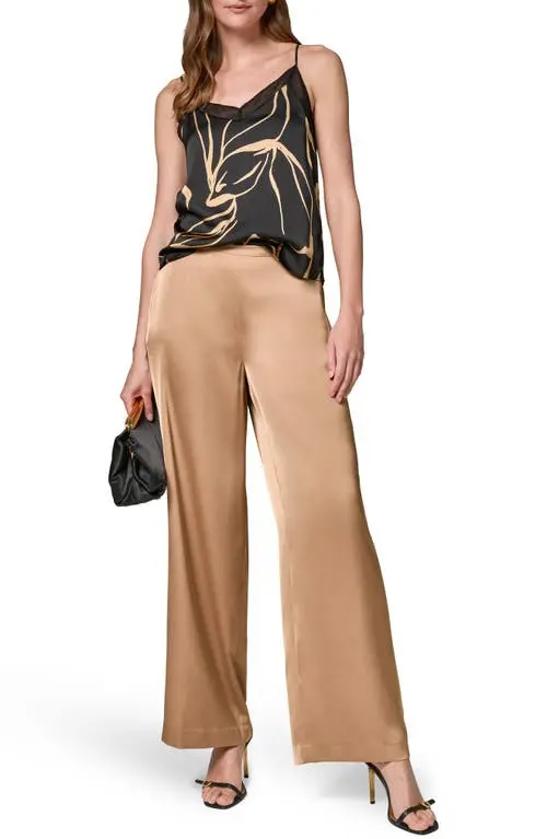 Donna Karan New York Wide Leg Satin Pants - Fawn