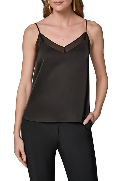 Donna Karan New York Mesh Trim Camisole - Black