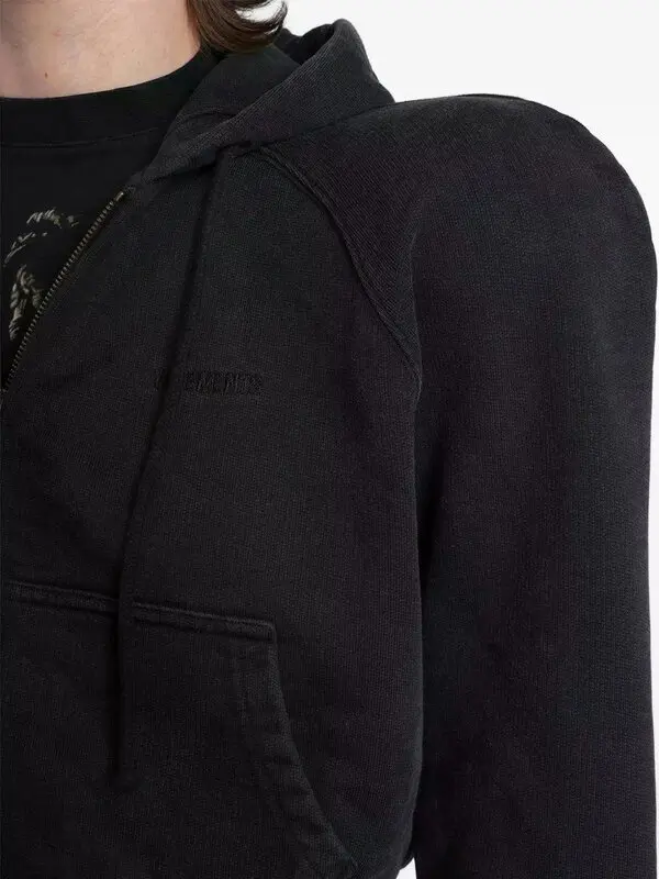 Vetements Padded Shoulder Zip-up Hoodie