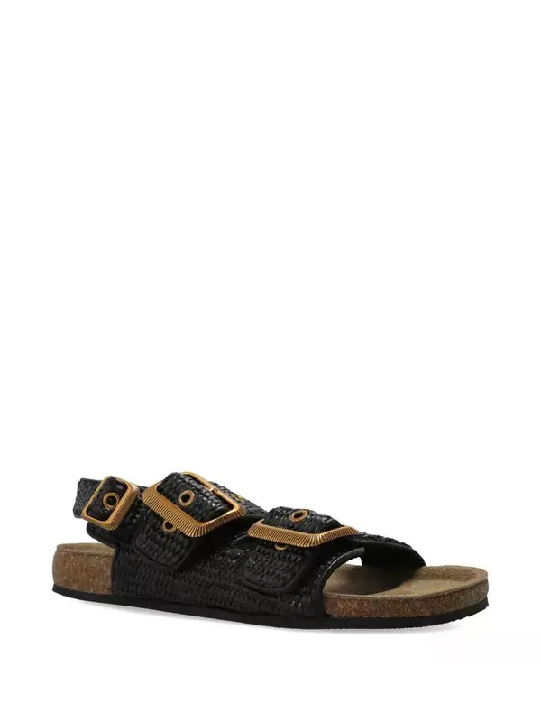 ALLSAINTS Staffa Woven Raffia Sandals - Black