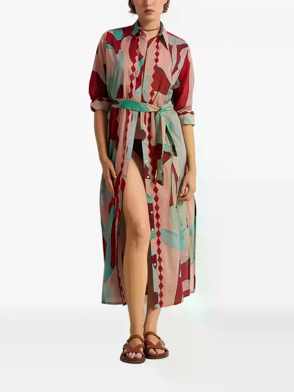 Mare Di Latte Midi Murando Abstract-print Shirt Dress