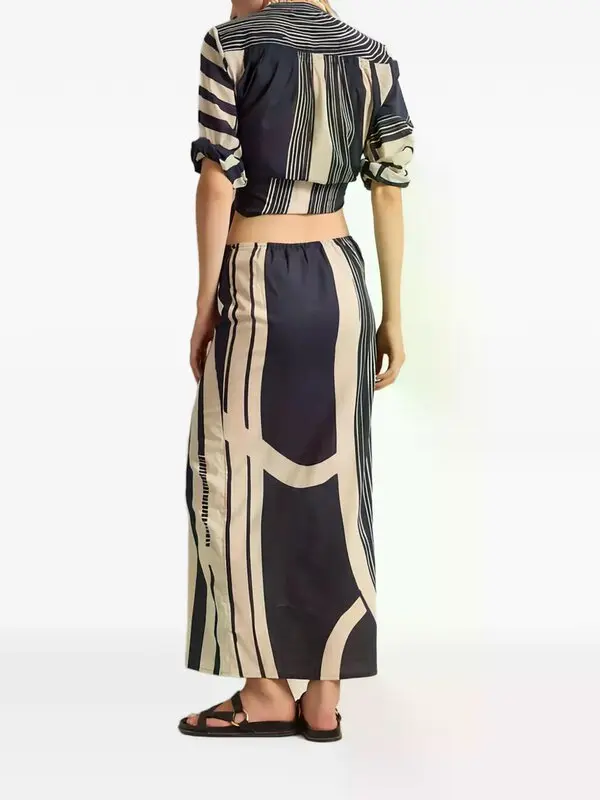 Mare Di Latte Long Abstract Print Skirt