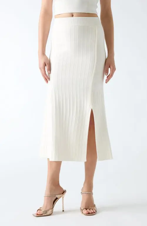 MARCIANO Kaeda Knit Side Slit Skirt - Open White