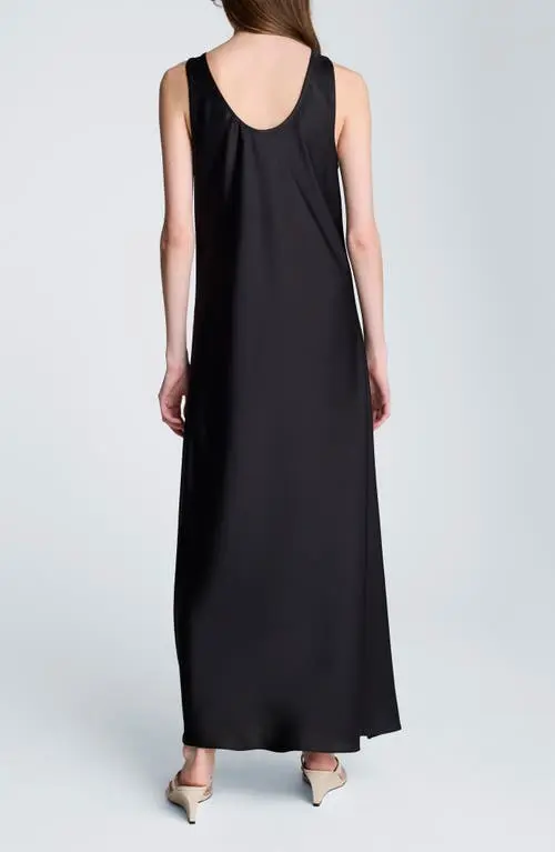 KENNETH COLE Sleeveless Floral Print Satin Maxi Dress