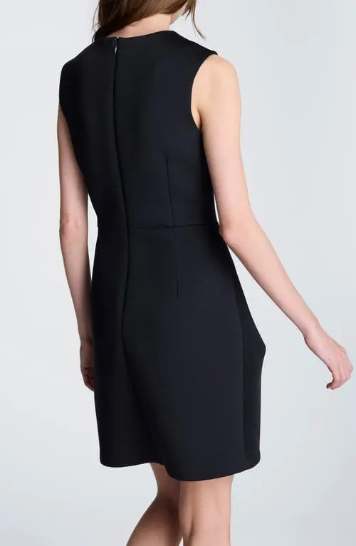 KENNETH COLE Drape Pleated Sleeveless Dress - Black