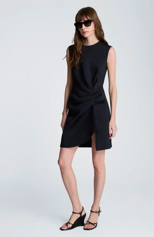 KENNETH COLE Drape Pleated Sleeveless Dress - Black